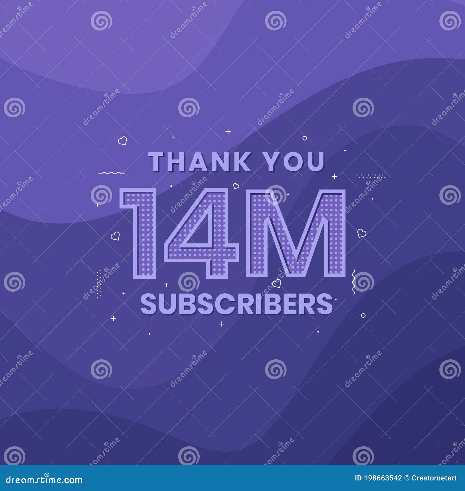 Thank You 14000000 Subscribers 14m Subscribers Celebration Stock Vector ...