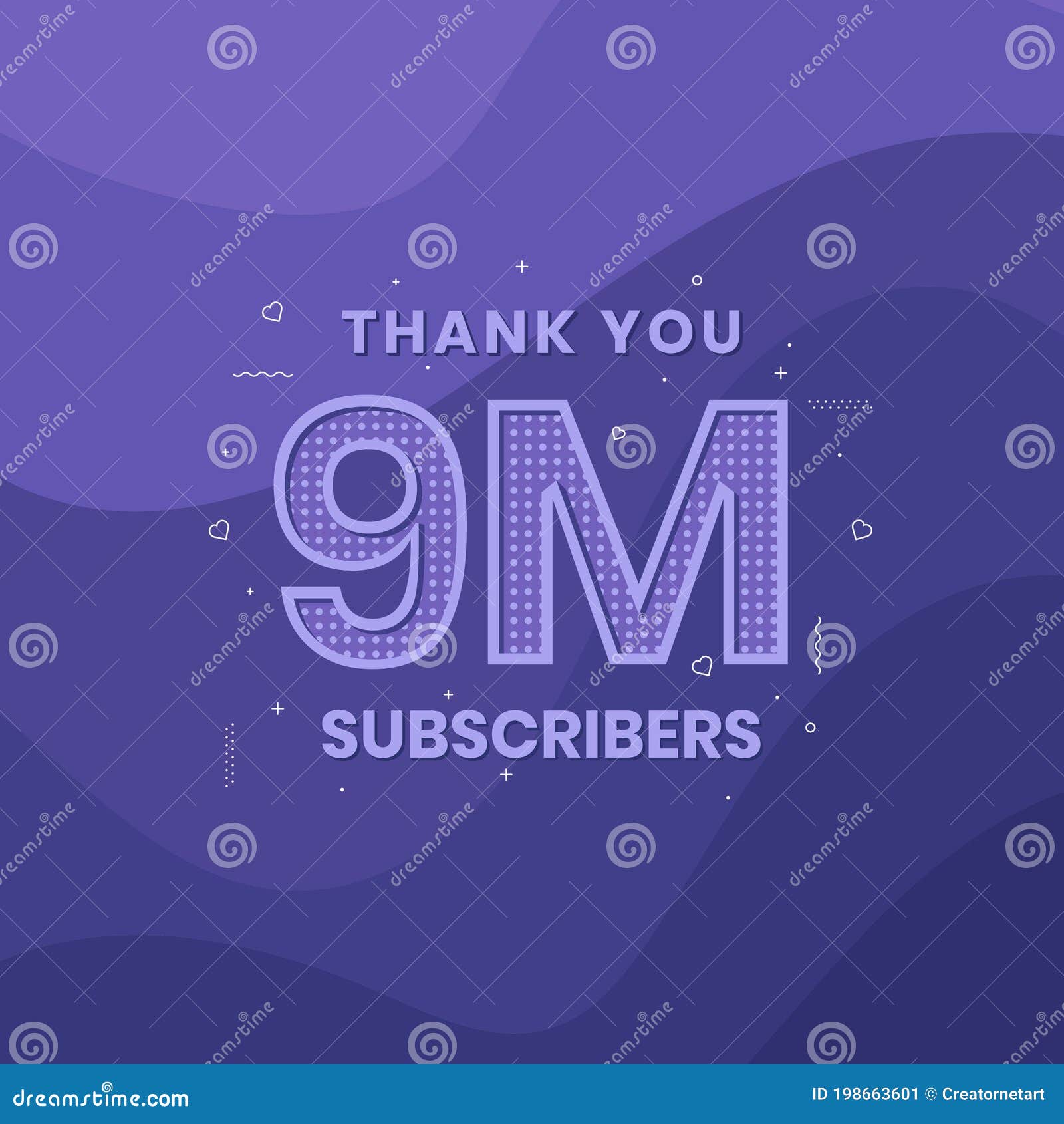 Thank You 9000000 Subscribers 9m Subscribers Celebration Stock Vector ...