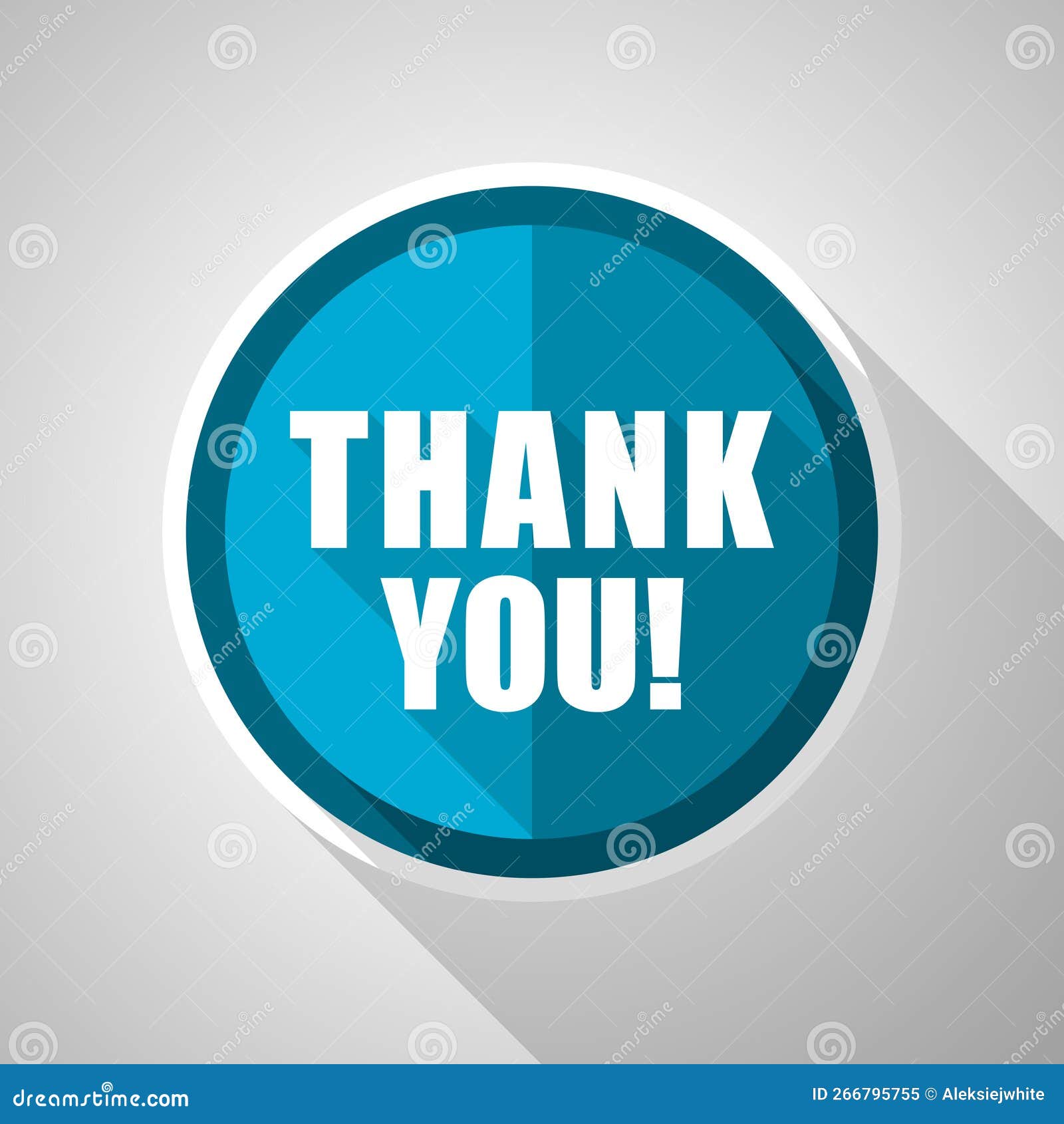 Thank You Symbol, Flat Design Vector Blue Icon with Long Shadow Stock ...