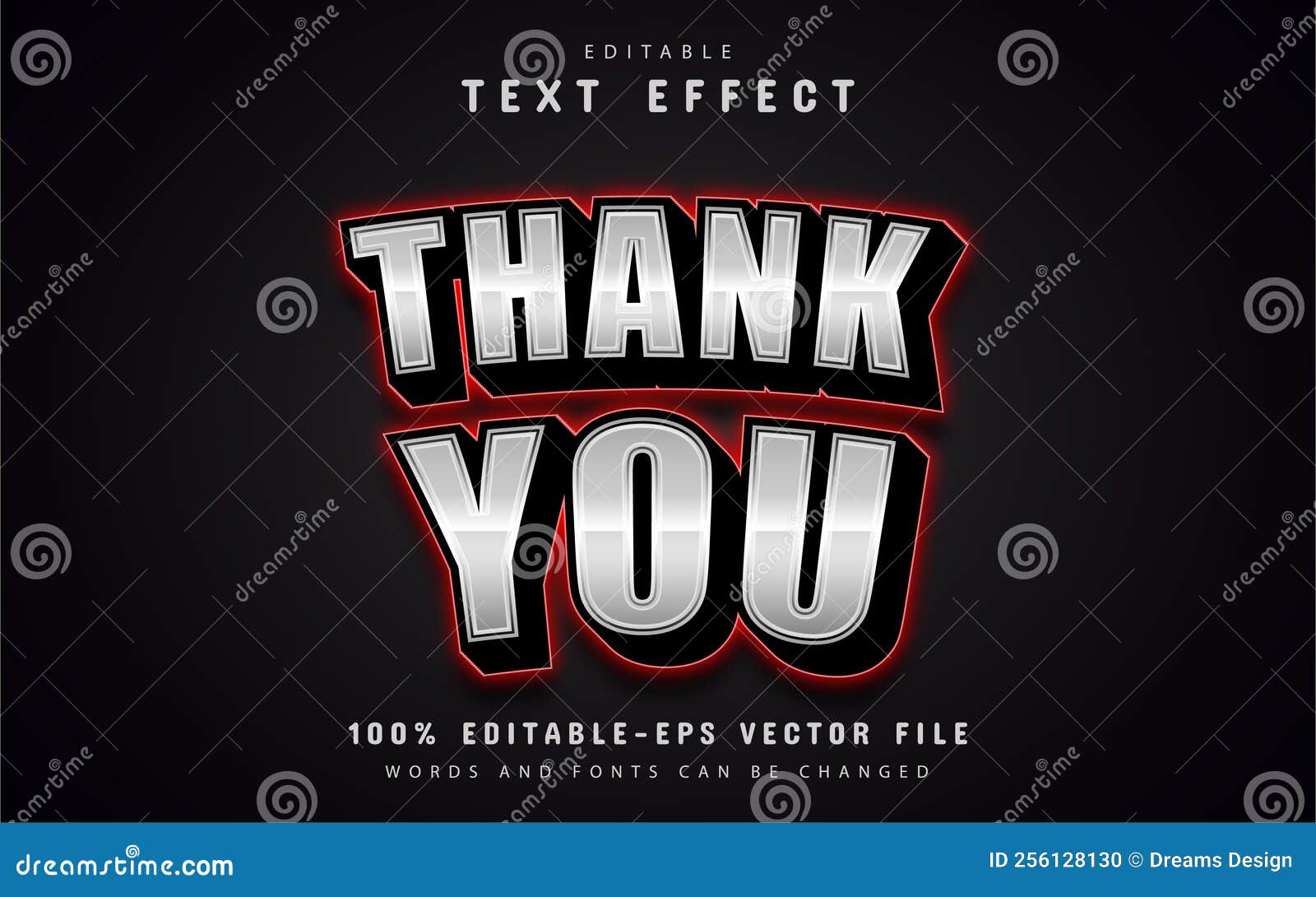 Thank You Text Effect Editable Stock Vector - Illustration of type ...