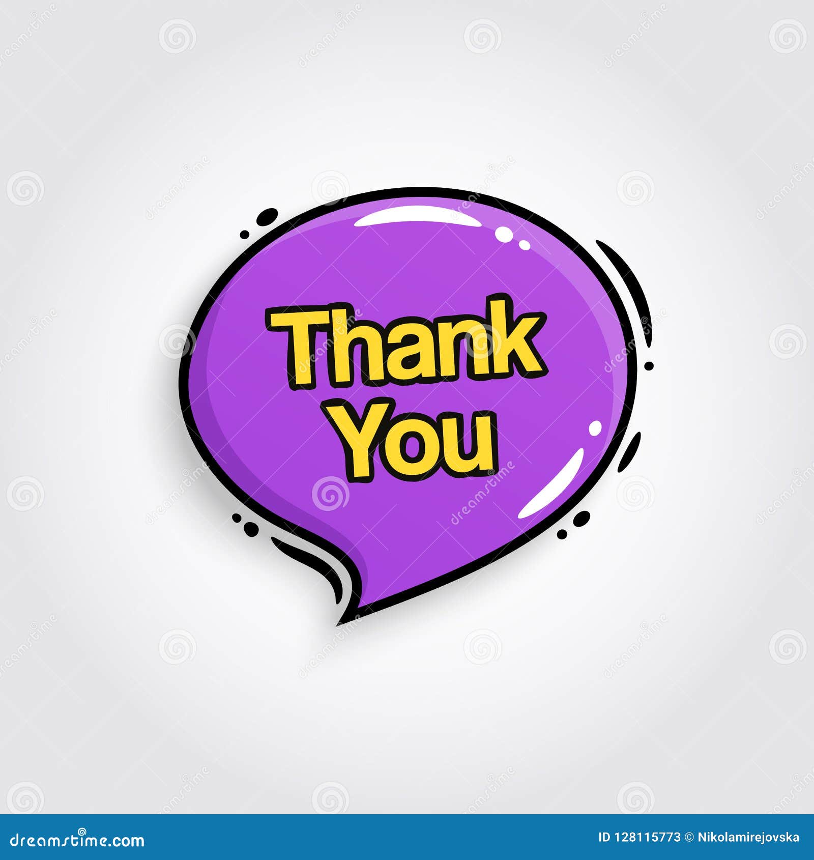 Thank You In Bubble Vector On Bright Yellow Background. Attention ...