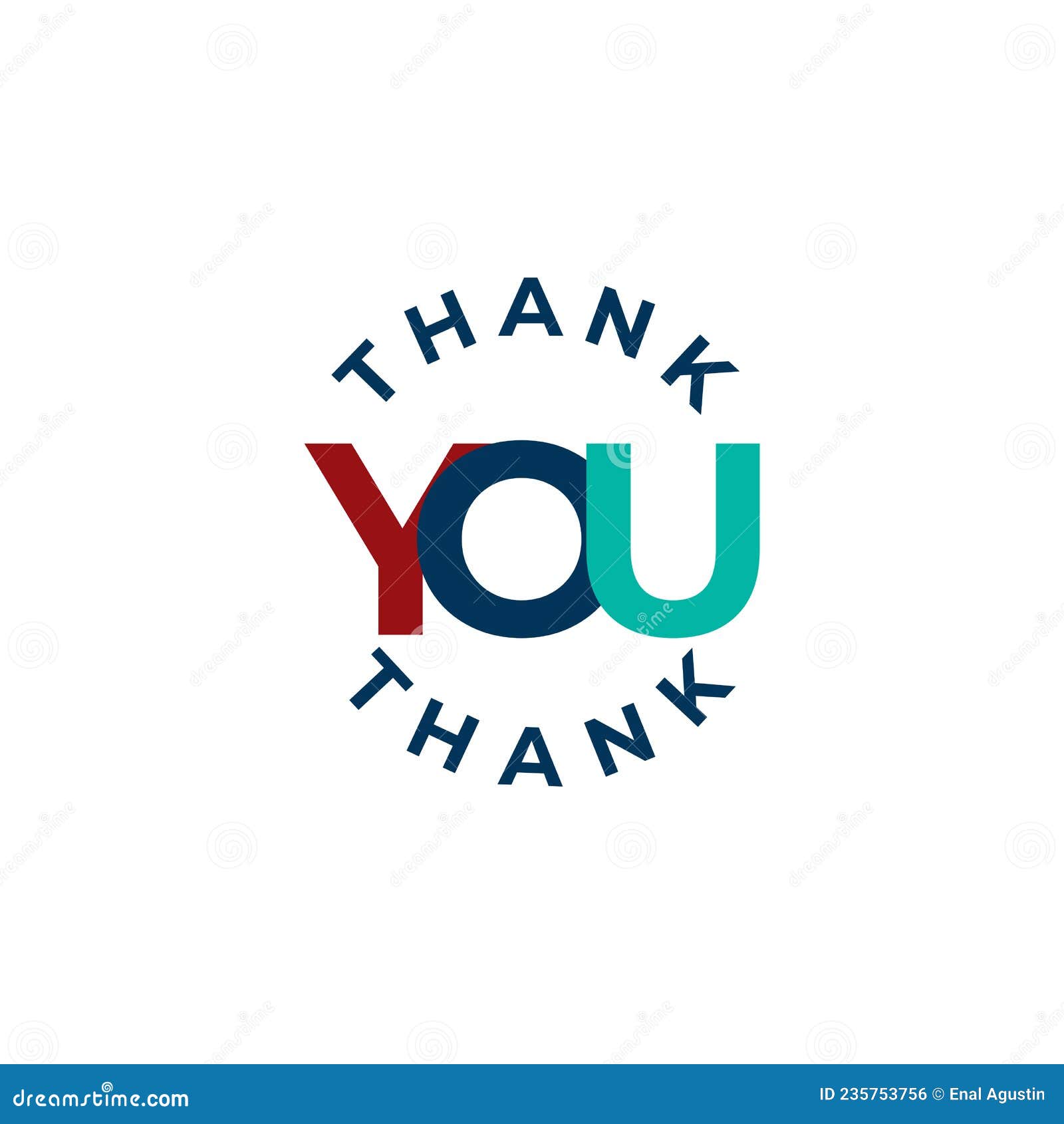 Thank You Text Logo With Circular Emblem Vector Illustration ...