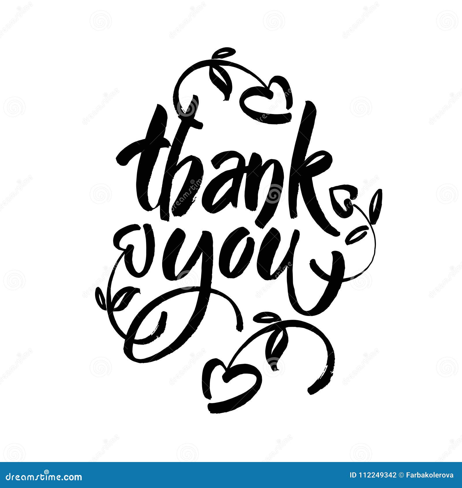 Thank You Text on White Background. Calligraphy Lettering Modern Brush ...