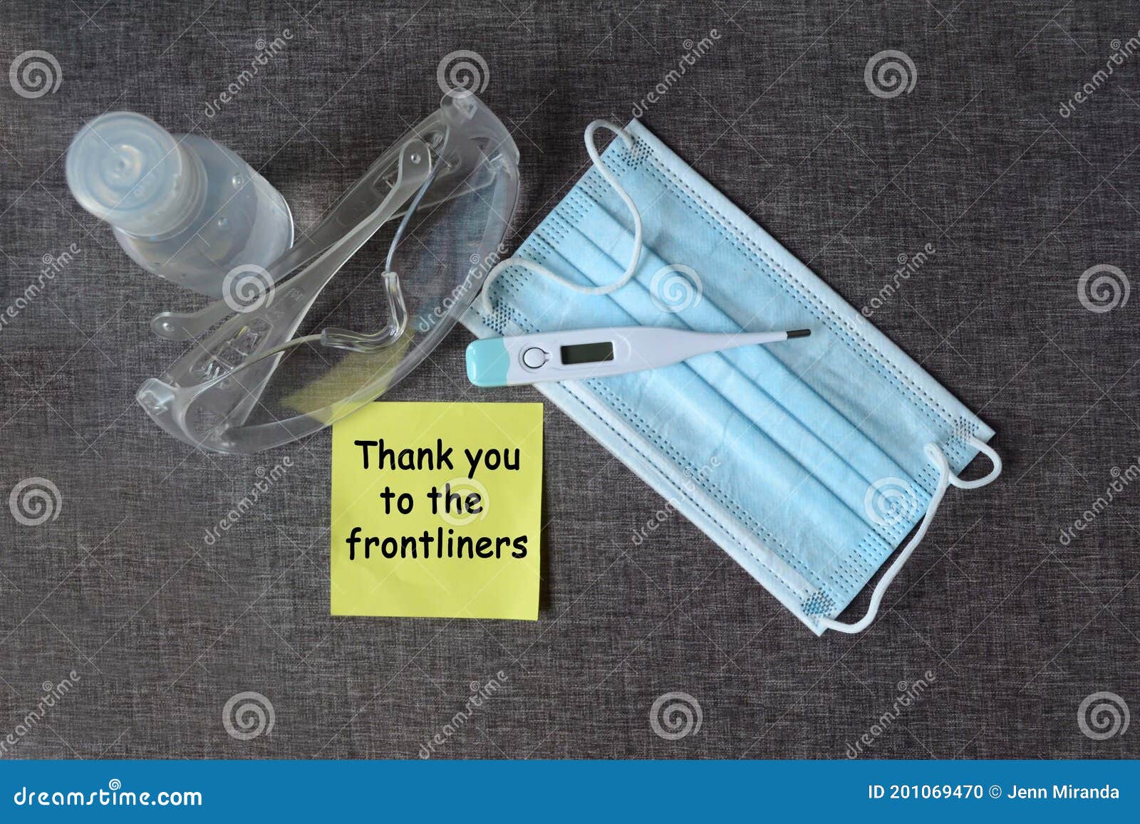 Thank You To the Frontliner Text on Adhesive Yellow Note Stock Photo ...