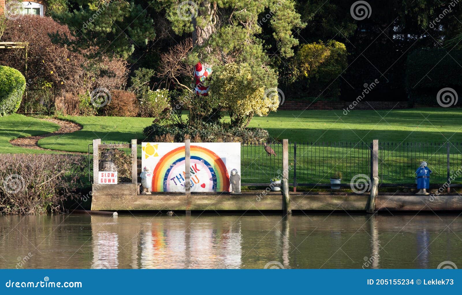 Thank You To the NHS Rainbow Poster by the River Thames Near Cookham ... Thank You To the NHS Rainbow Poster by the River Thames Near Cookham ...