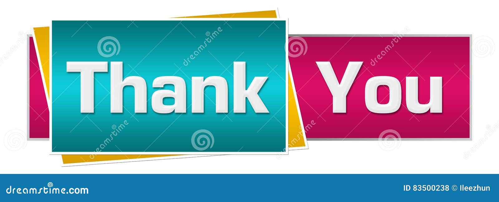 Thank You Turquoise Pink Horizontal Stock Illustration - Illustration ...