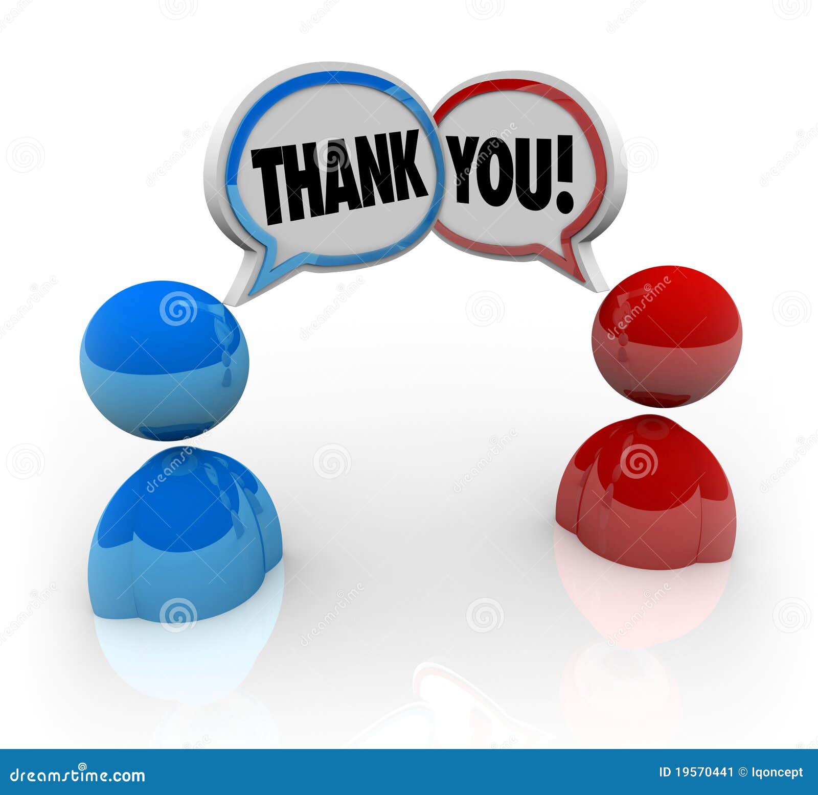 Thank You - Two People Voicing Appreciation Stock Illustration ...