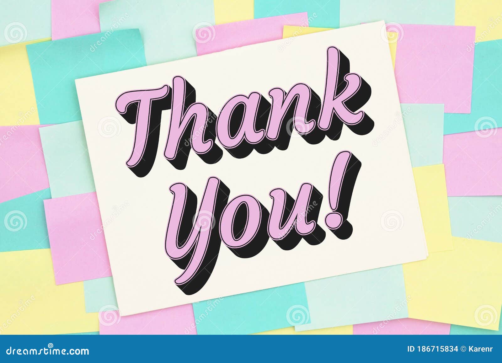 Thank You Type Message with Multi-color Sticky Notes Stock Photo ...