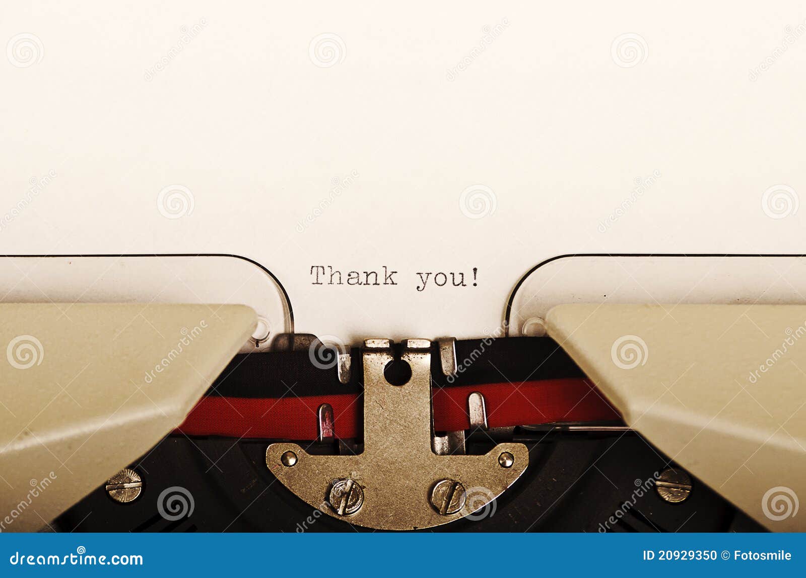Thank You Typed on a Typewriter Stock Photo - Image of close, writing ...