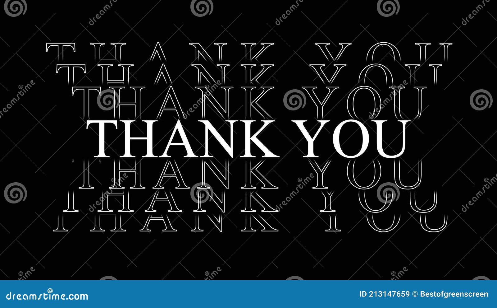 THANK YOU - White Lettering with Repeating Effect on Black Background ...