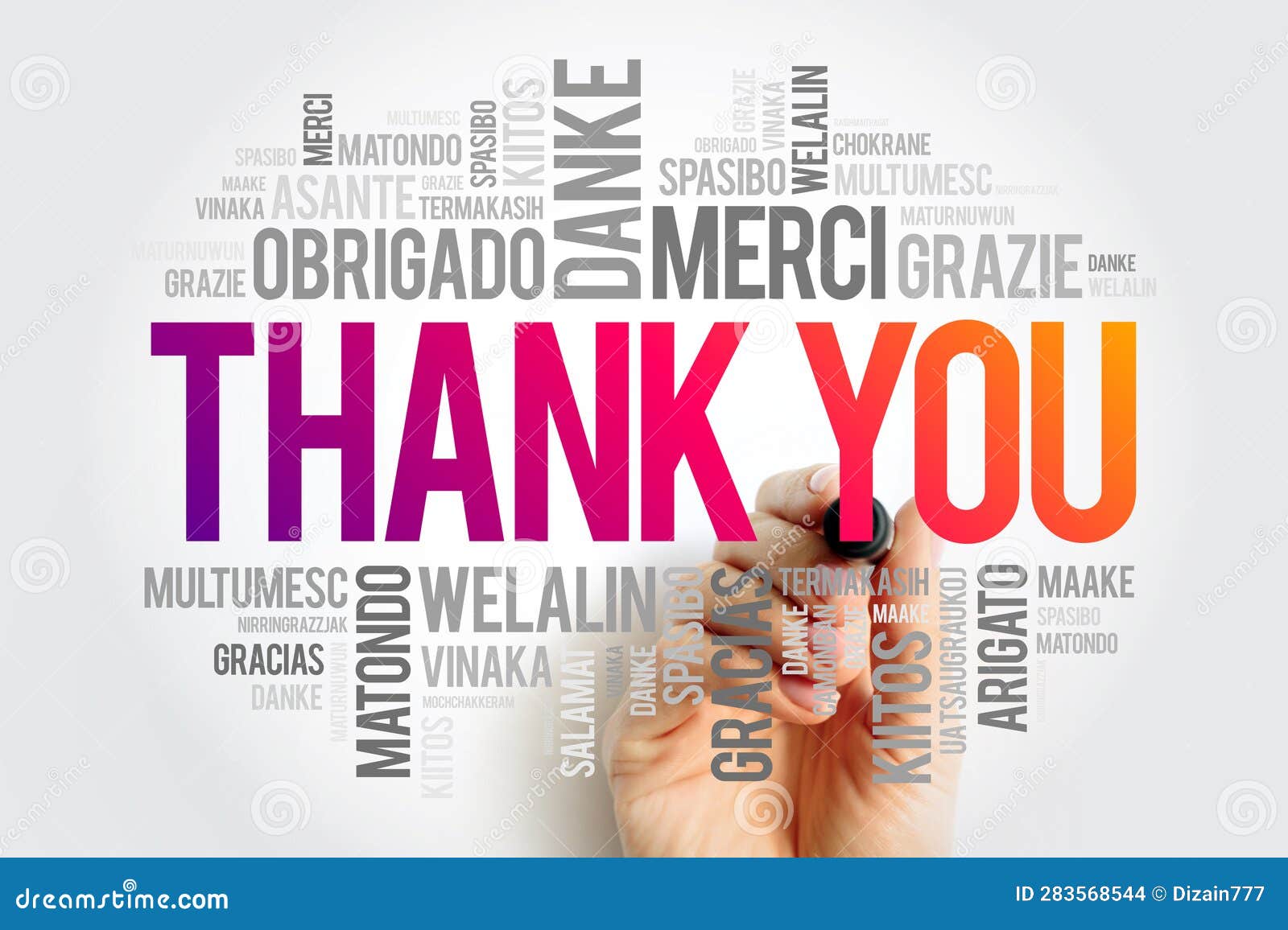 Thank You Word Cloud in Different Languages, Concept Background Stock ...