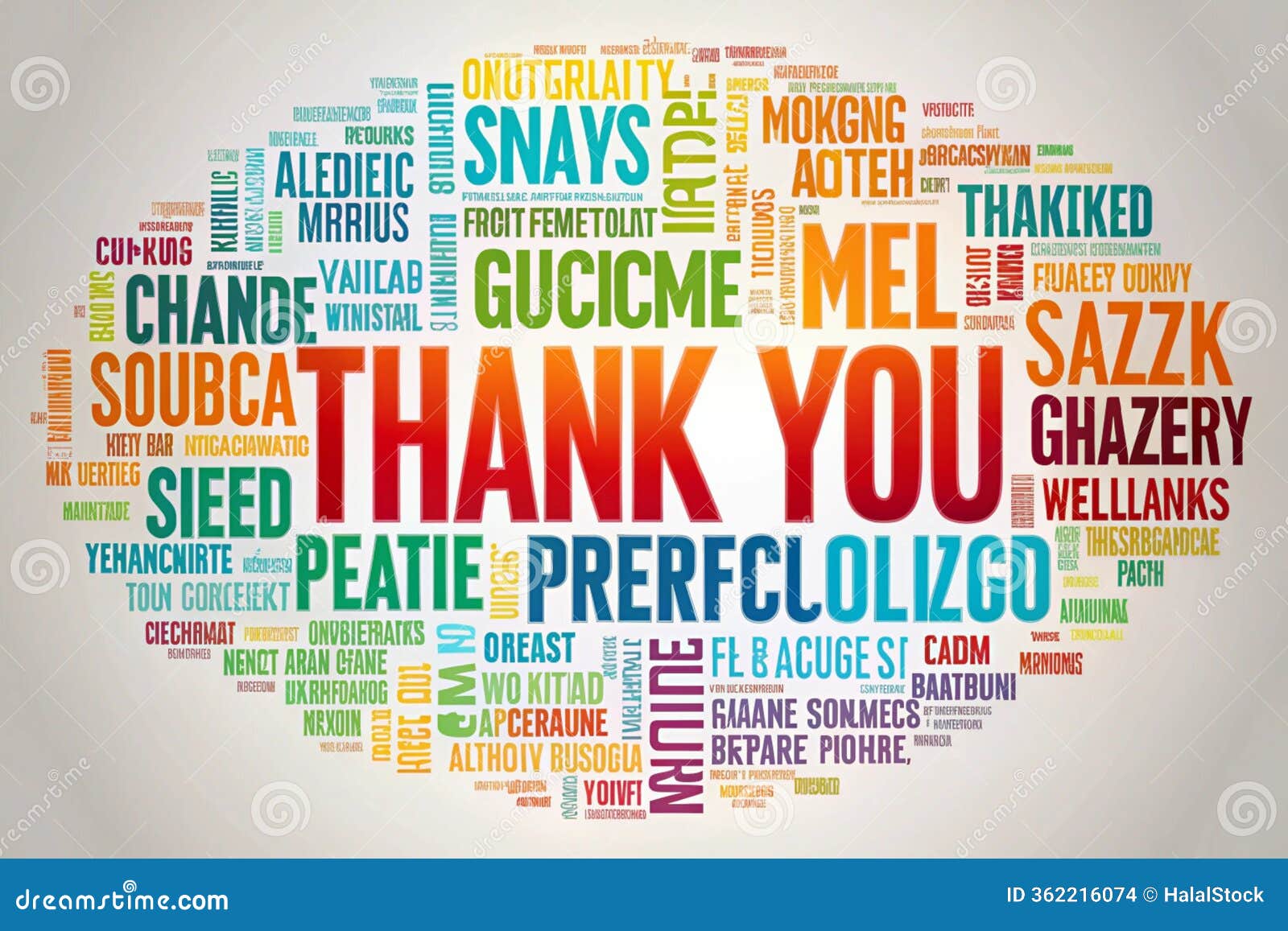 Thank You Word Cloud in Multiple Languages on Colorful Background Stock ...
