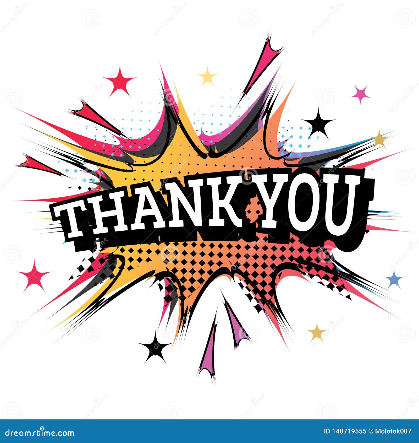 Thank You Word Comic Text in Pop Art Style Stock Vector - Illustration ...