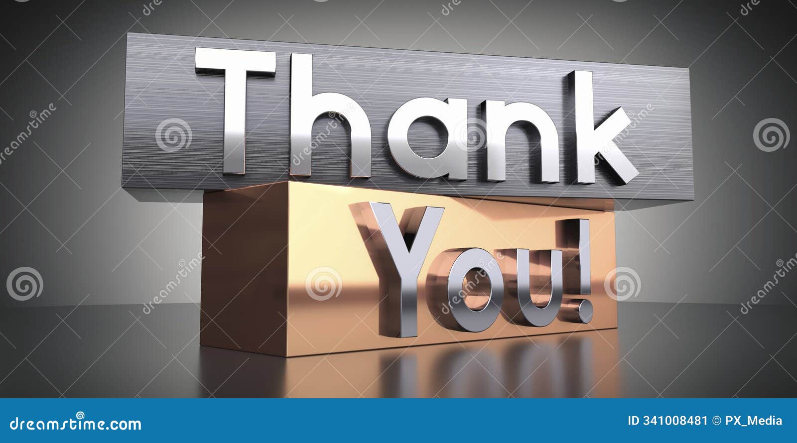 Thank You - Words on Metal Blocks Stock Illustration - Illustration of ...
