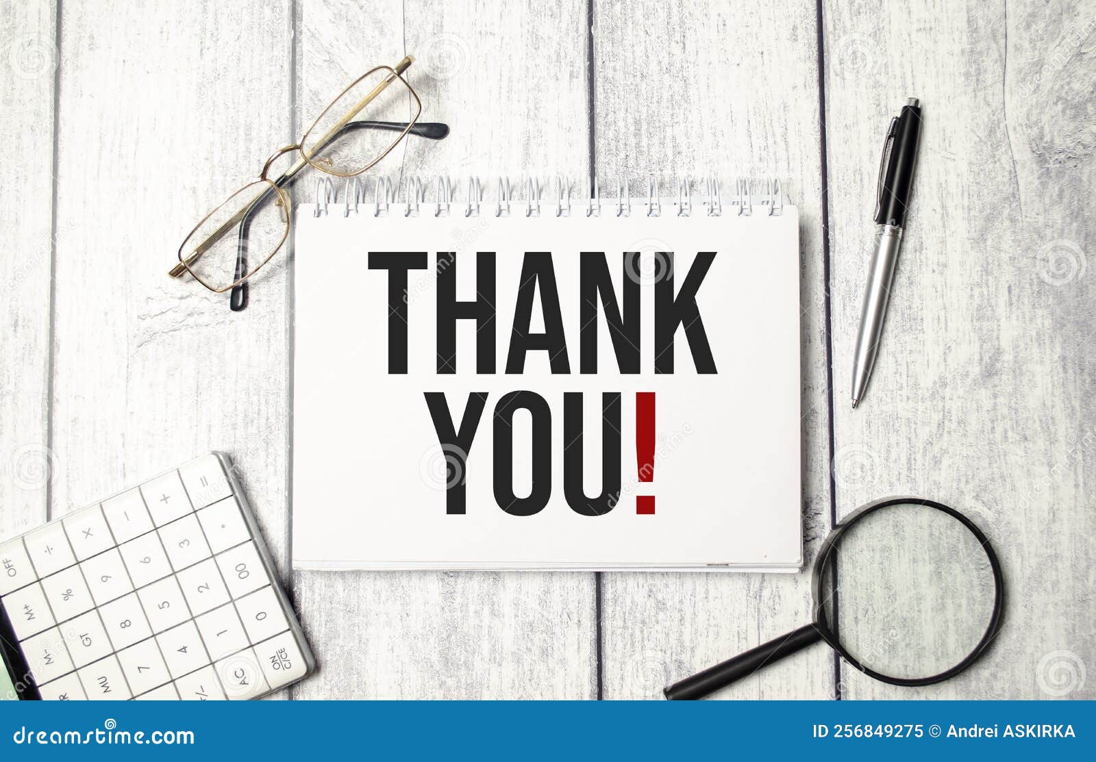 Thank You Words on Notepad and Office Supplies Stock Image - Image of ...
