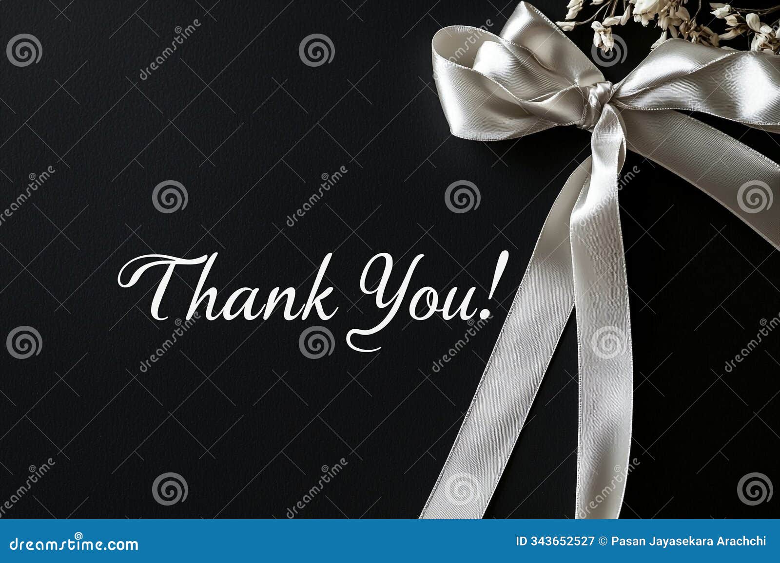 Thank You Written in Elegant White Calligraphy on a Solid Black ...