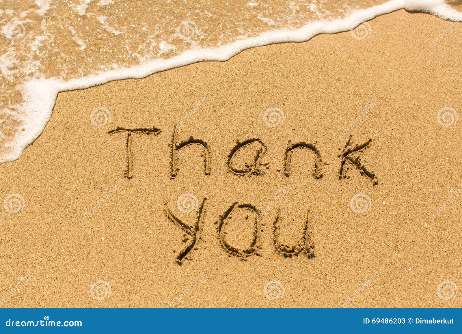 Thank You - Written Manually on the Texture of Sea Sand Stock Image ...