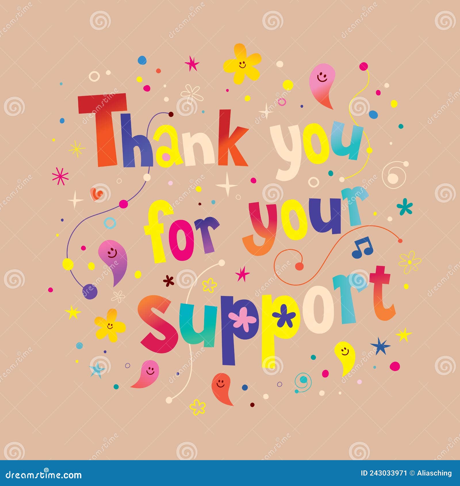 Thank you for your support stock vector. Illustration of thankfulness ...