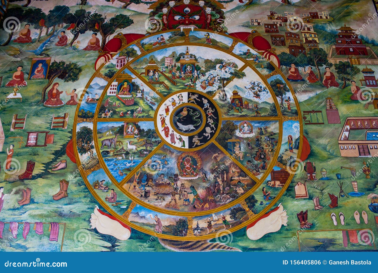 Thanka Art in German Monastery, Lumbini Editorial Photo - Image of ...