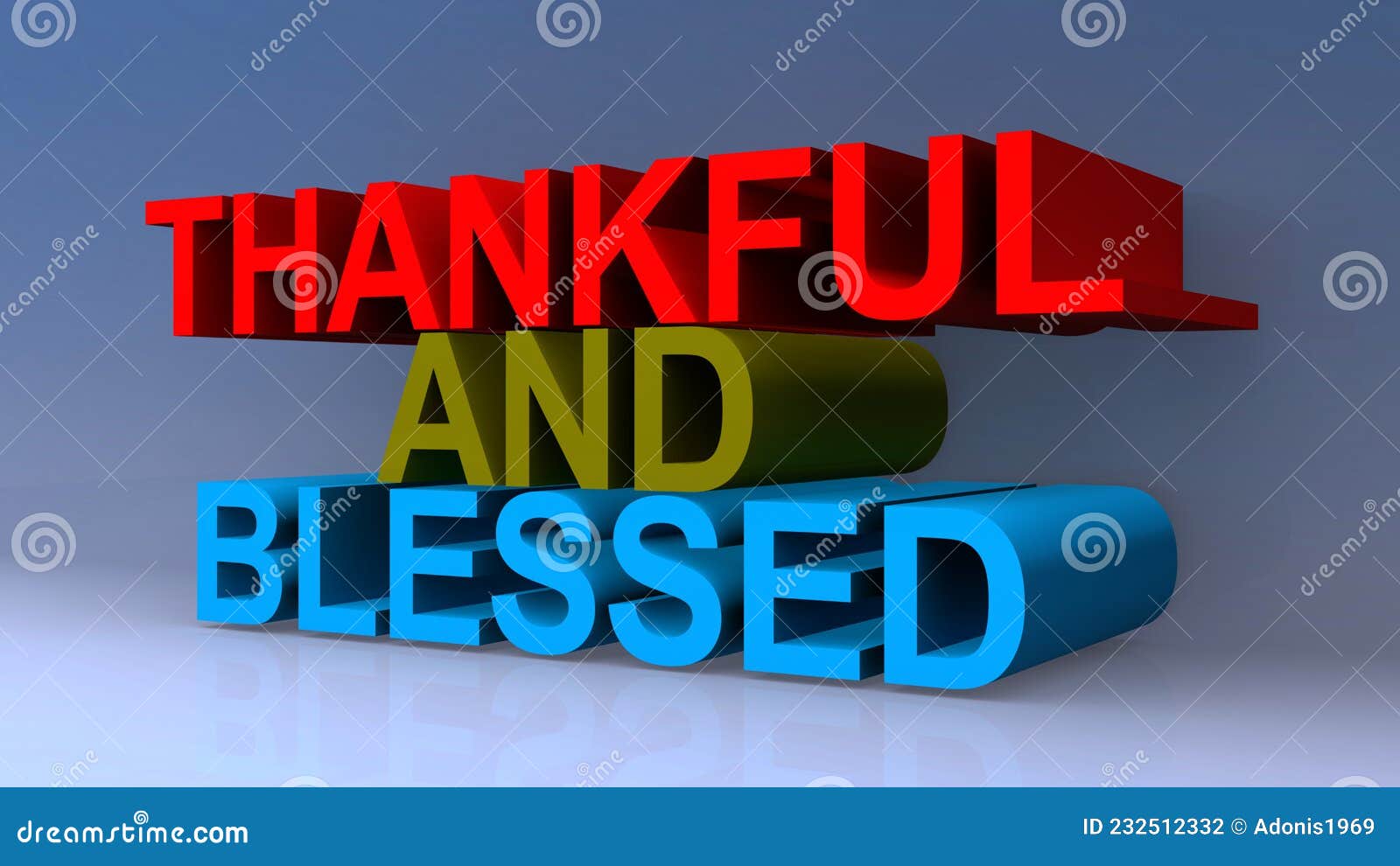 Thankful and Blessed on Blue Stock Illustration - Illustration of ...