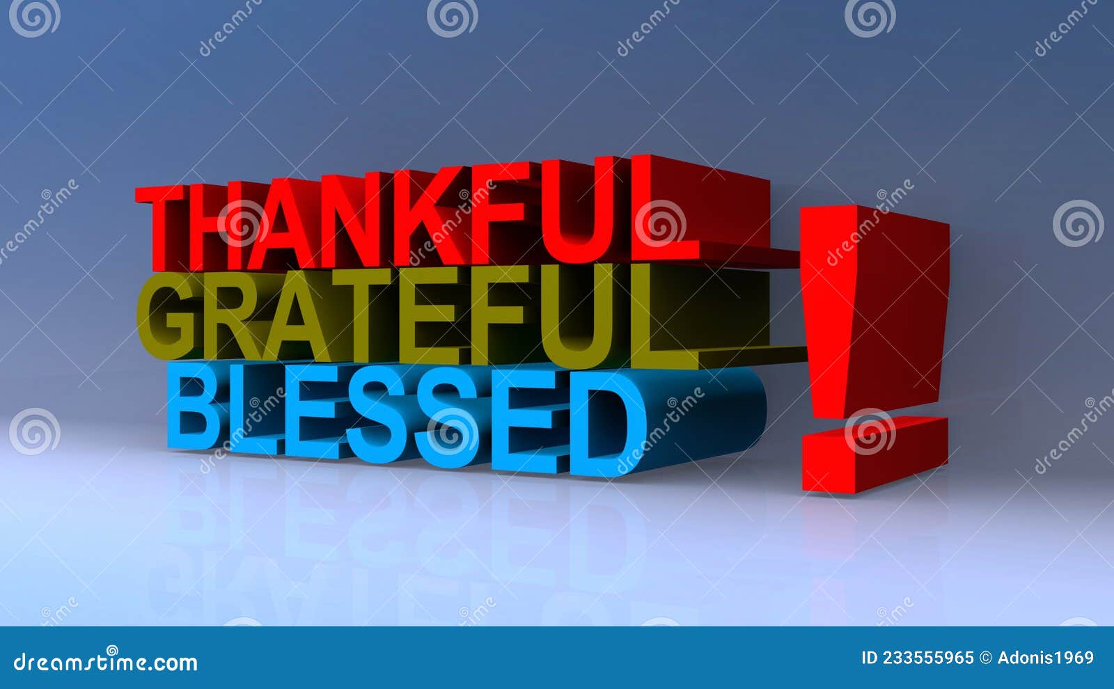 Thankful Grateful Blessed on Blue Stock Illustration - Illustration of ...