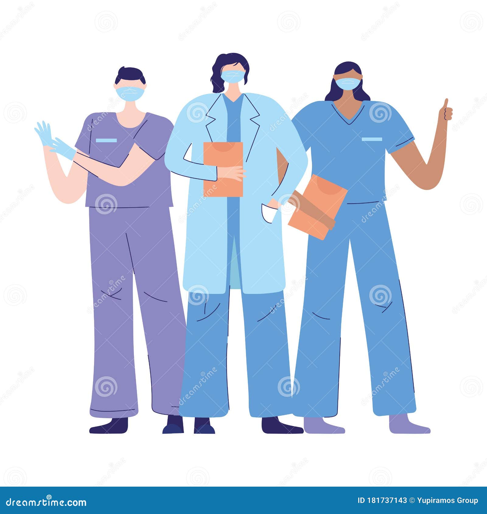 Set Of Doctors And Nurses. Vector Silhouette Illustration ...
