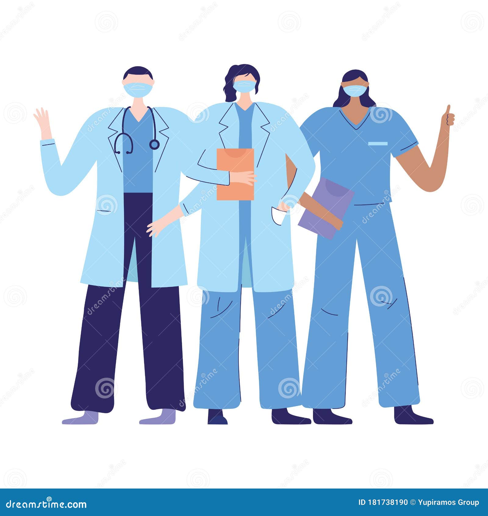 Thanks You Doctors, Male And Female Physicians With Stethoscope And ...