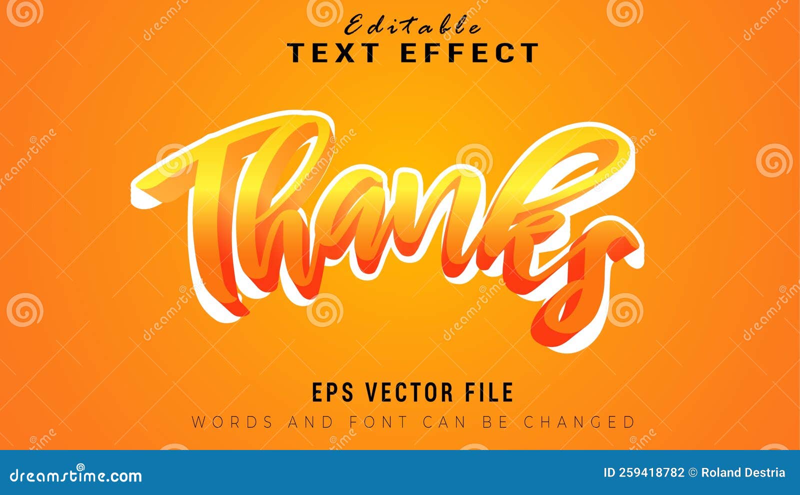 Thanks Editable Vector Text Effect Stock Vector - Illustration of ...