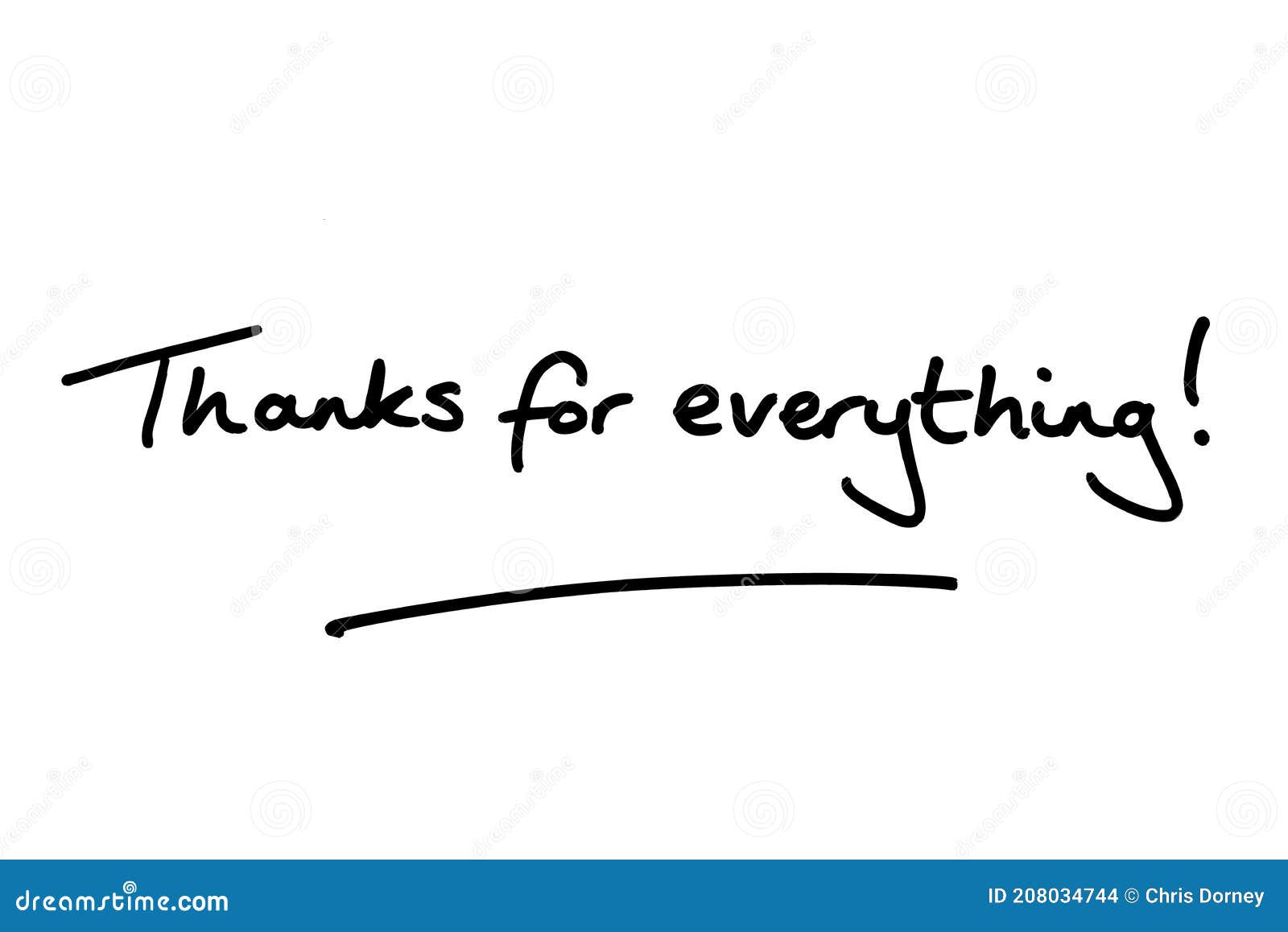 Thanks for everything stock illustration. Illustration of obliged ...