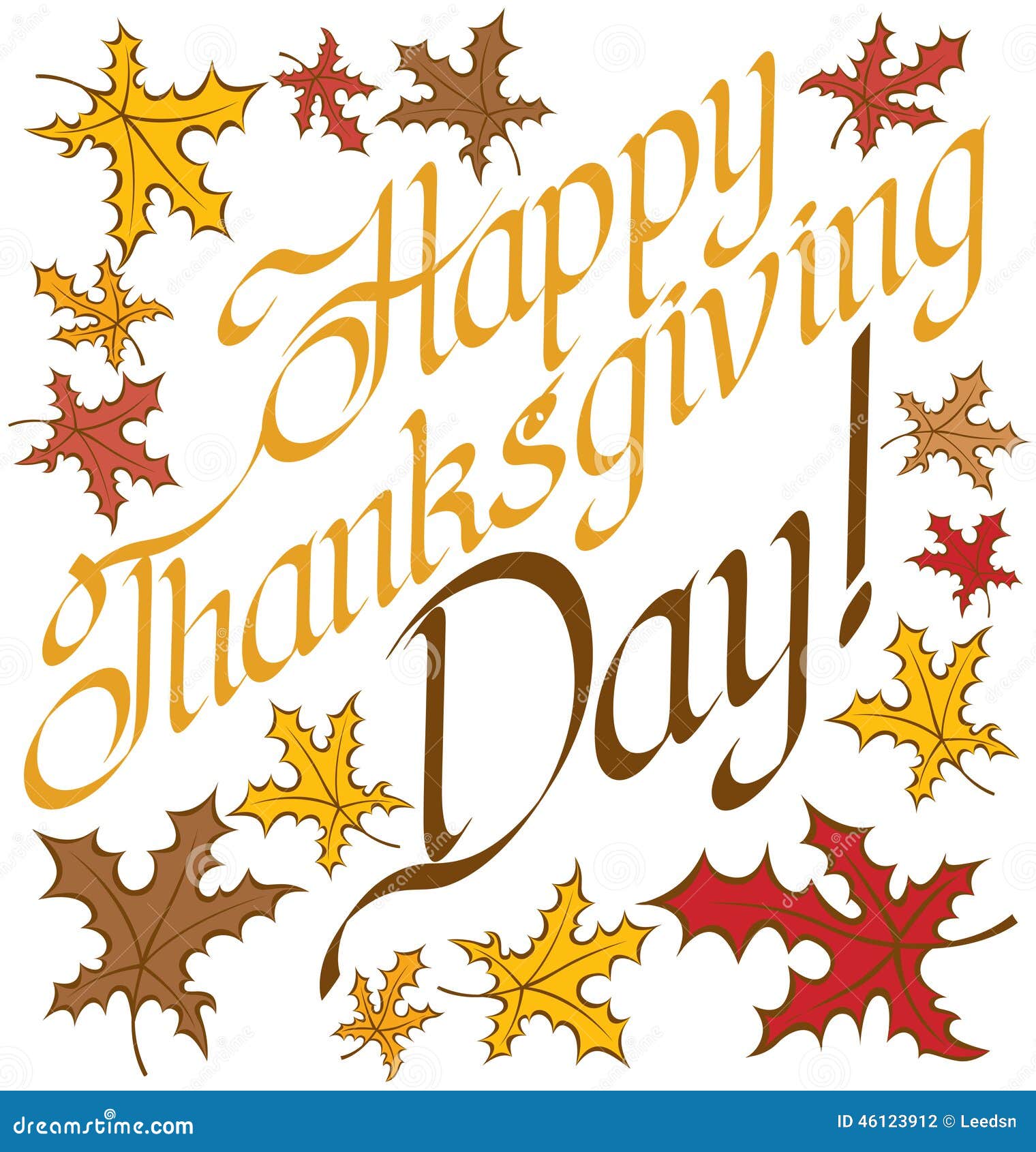 Thanks Giving text stock vector. Illustration of calligraphic - 46123912