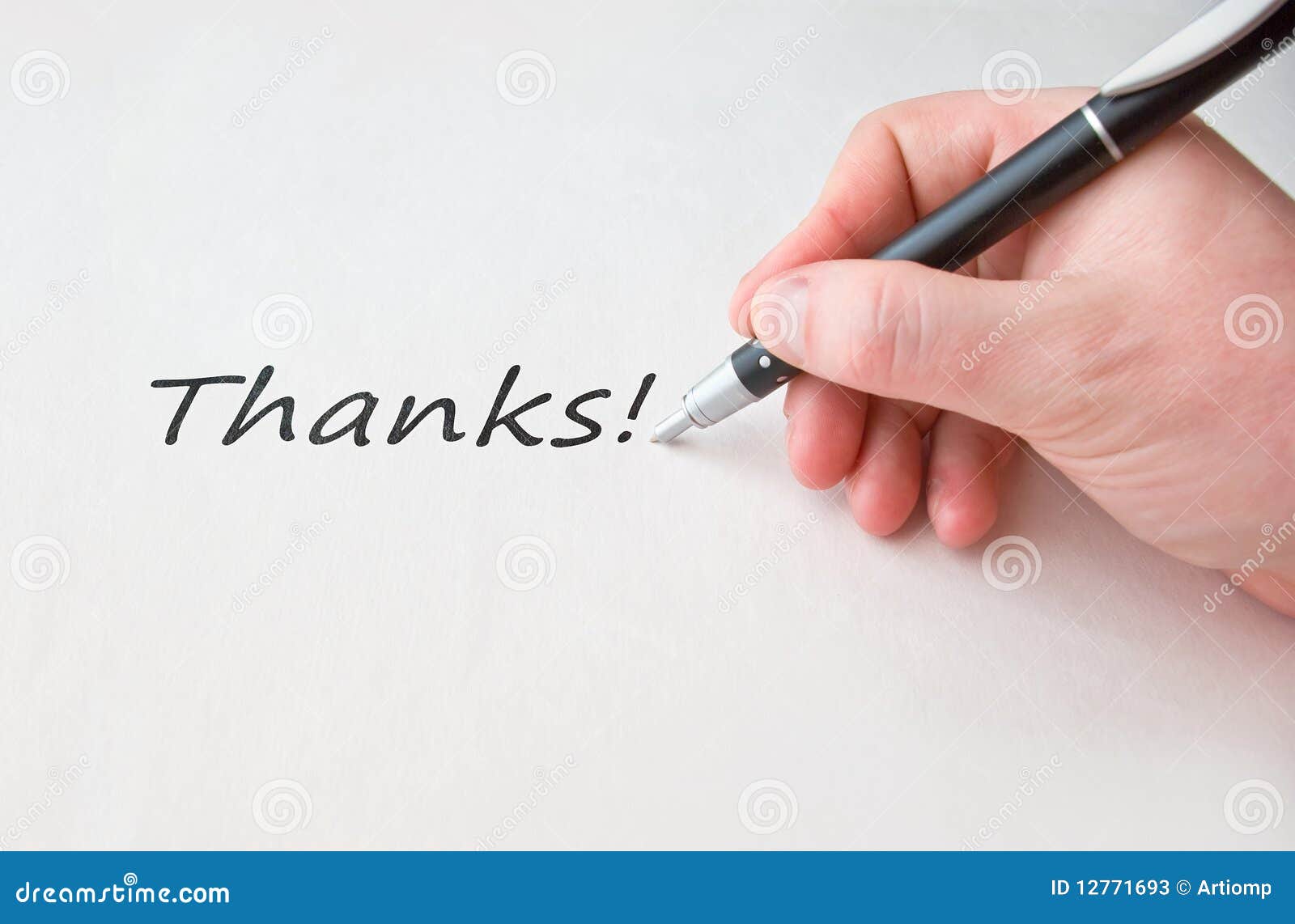 Thanks with Hand and Black Pen Stock Image - Image of drawing, hand ...