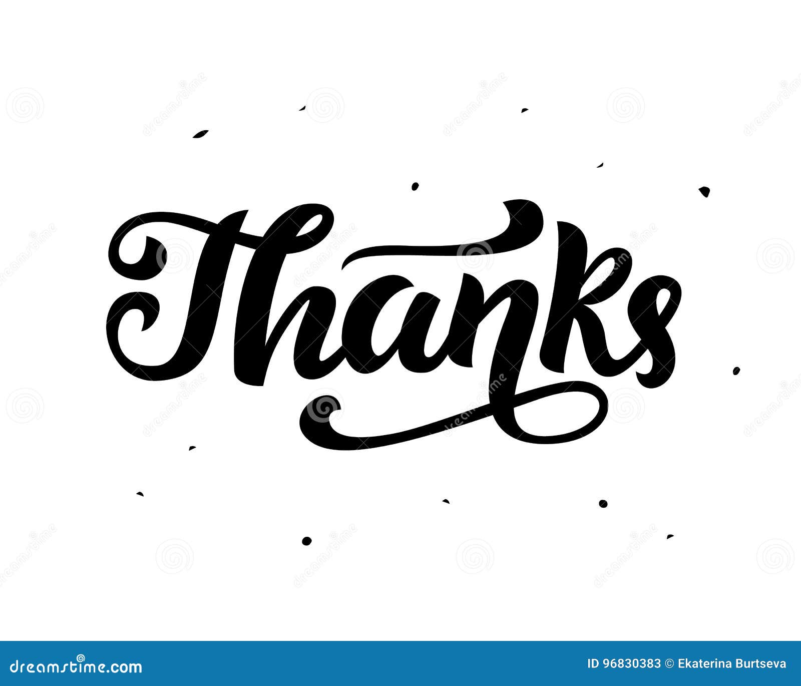 Thanks Handwritten Lettering Stock Vector - Illustration of phrase ...