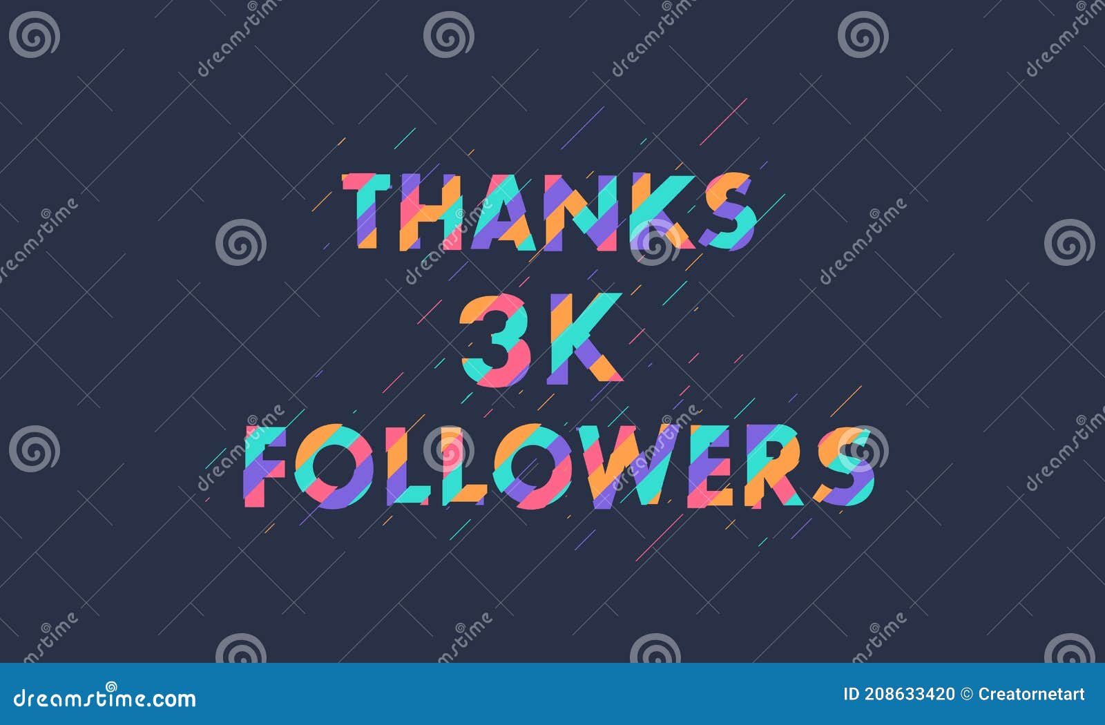 Thanks 3K Followers, 3000 Followers Celebration Modern Colorful Design ...