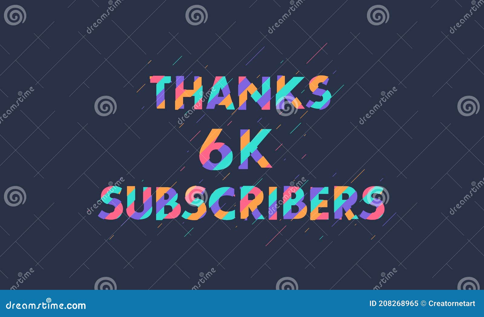 Thanks 6K Subscribers, 6000 Subscribers Celebration Modern Colorful ...