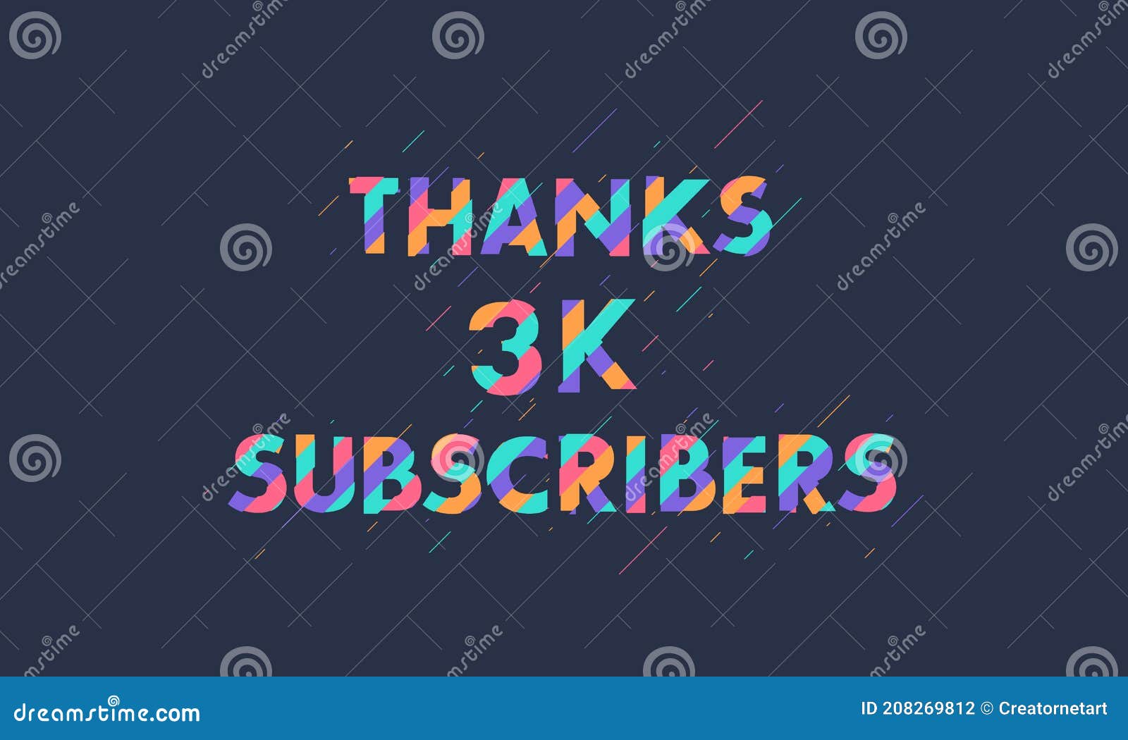 Thanks 3K Subscribers, 3000 Subscribers Celebration Modern Colorful ...