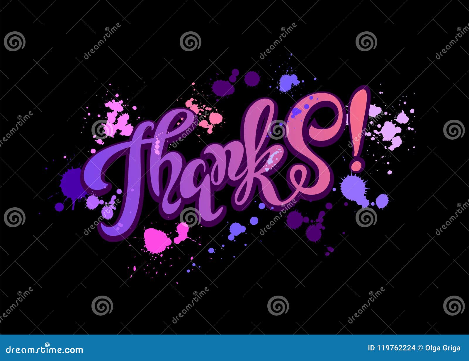 Thanks. Lettering. Rainbow. Blots. Inspirational Writing. Postcard ...