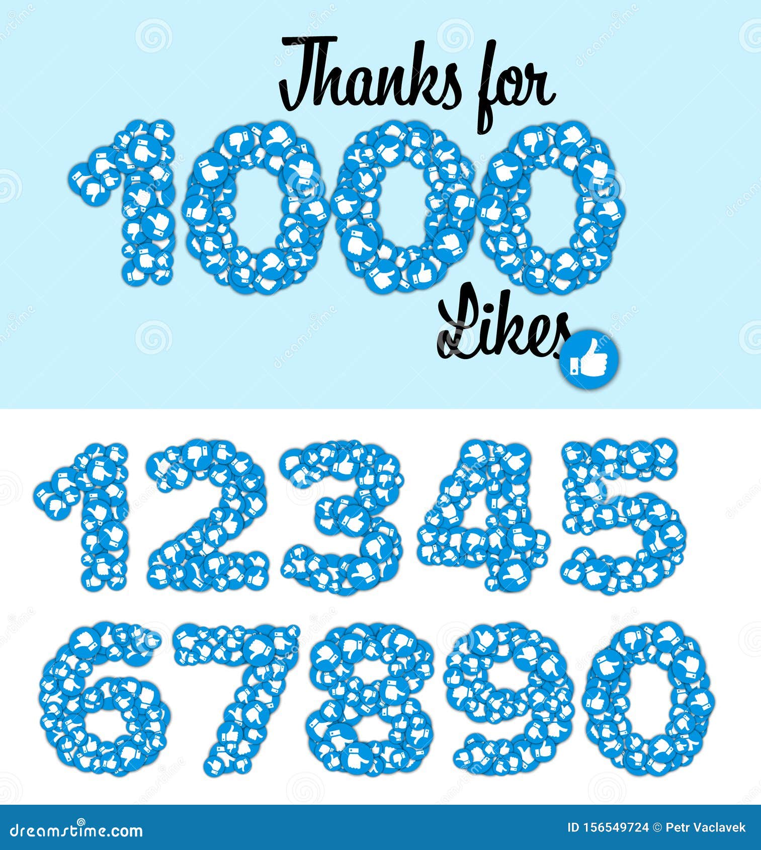 Thanks for 1000 Likes Status Stock Vector - Illustration of icon ...