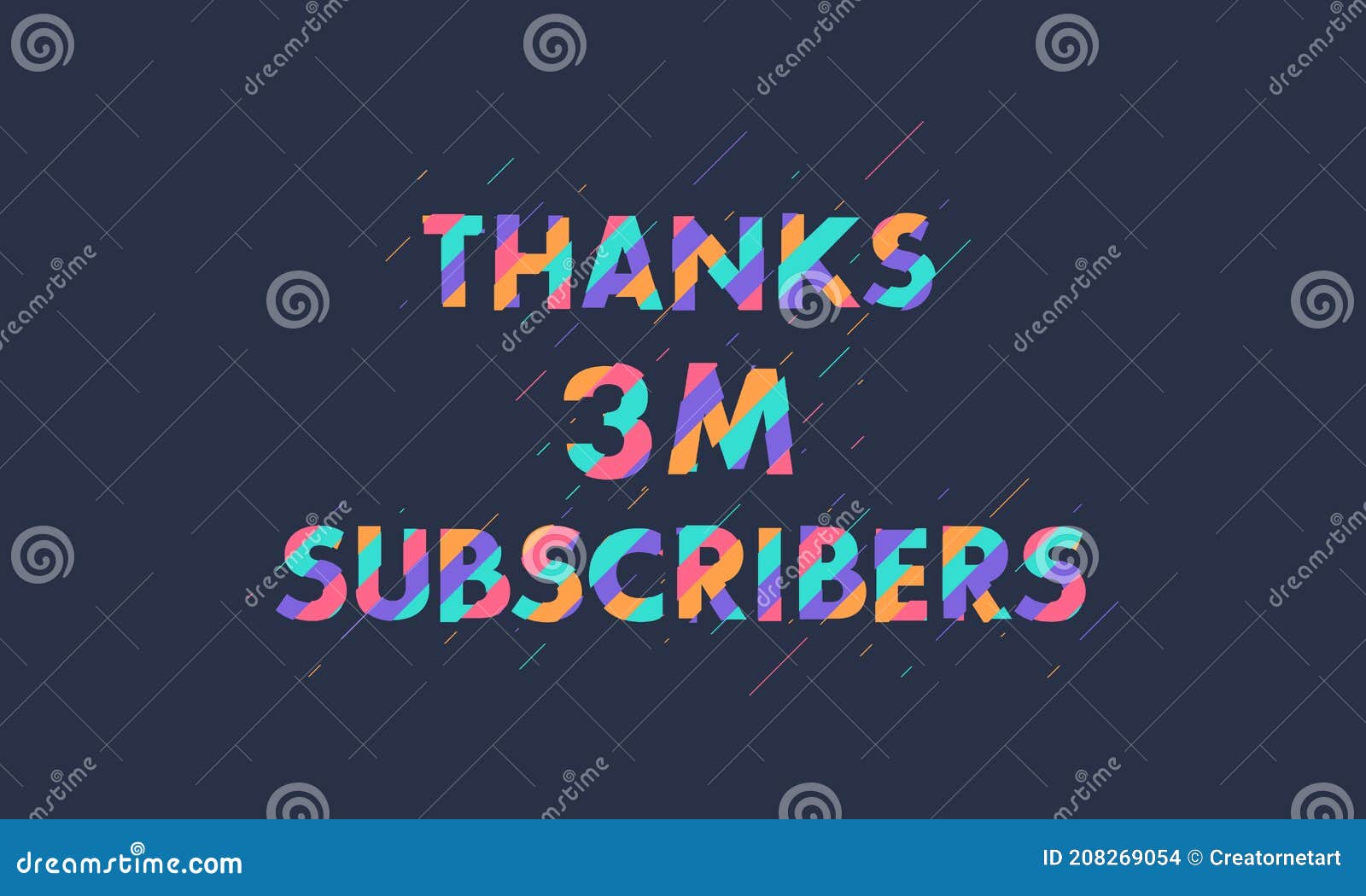 Thanks 3M Subscribers, 3000000 Subscribers Celebration Modern Colorful ...