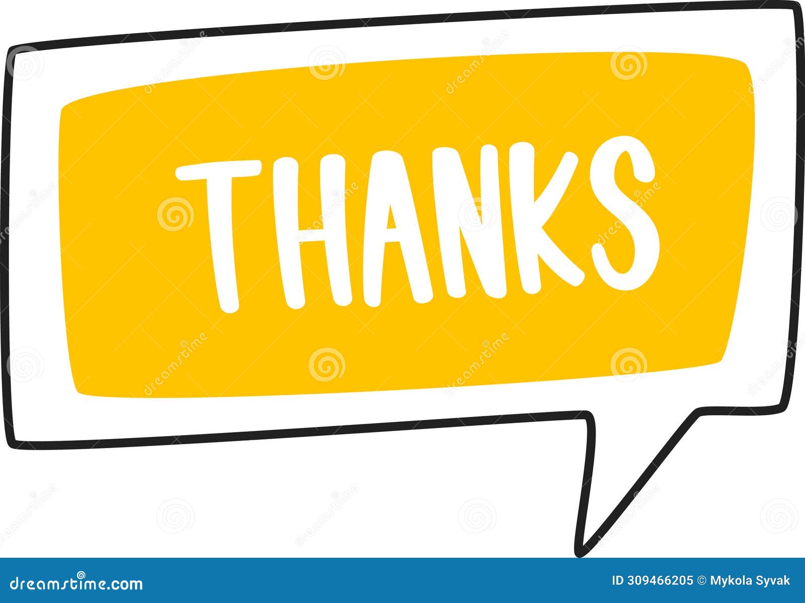 Thanks Speech Bubble stock vector. Illustration of text - 309466205