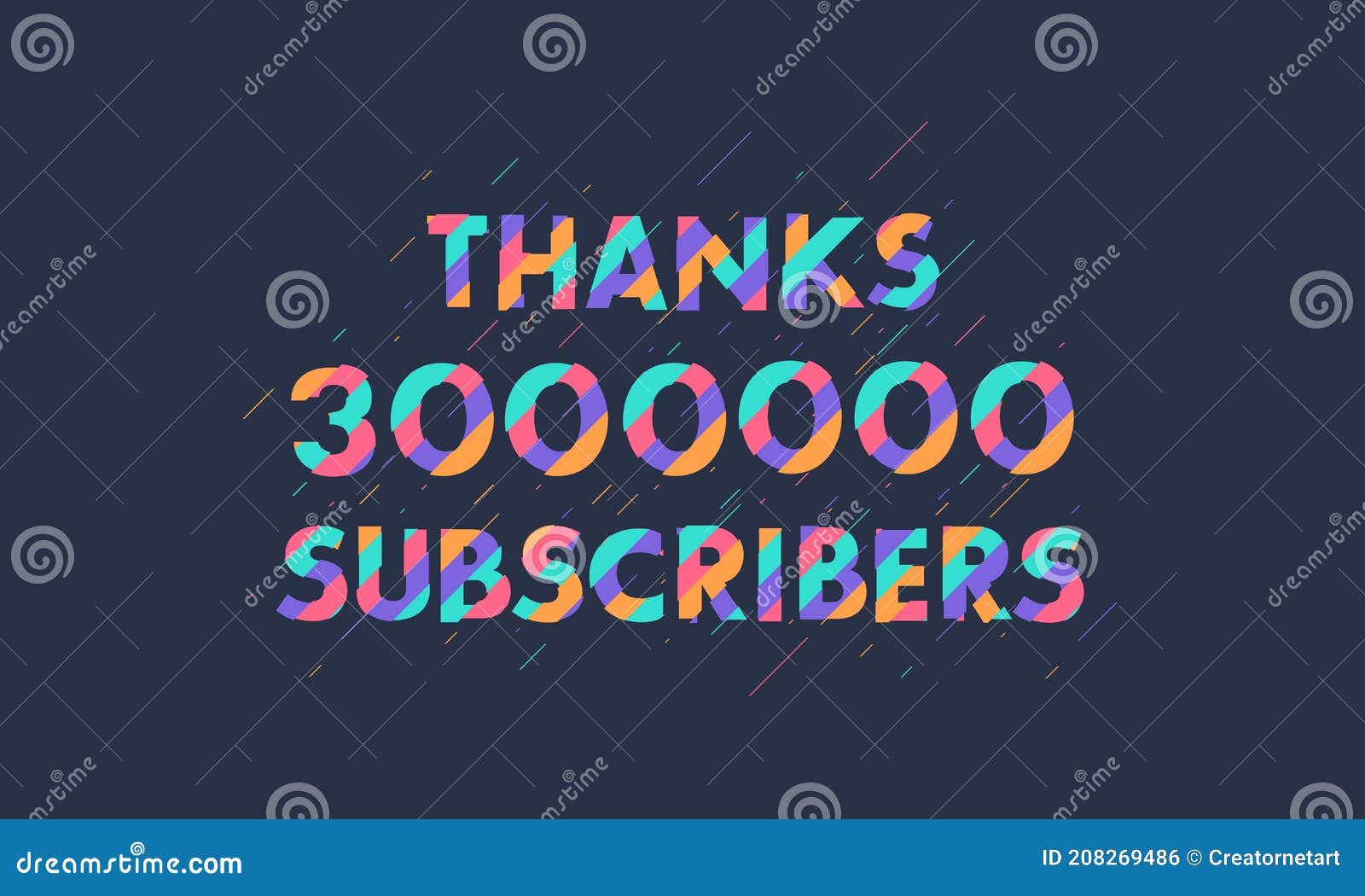 Thanks 3000000 Subscribers, 3M Subscribers Celebration Modern Colorful ...