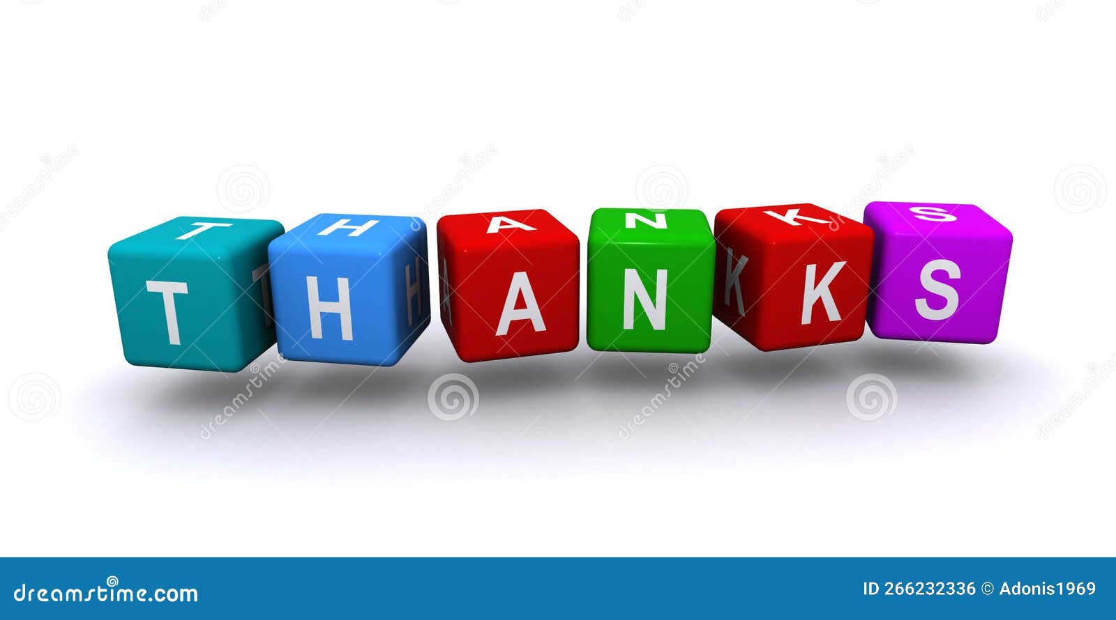 Thanks Word Bold Hand Lettering On Blue Speech Bubble Background ...