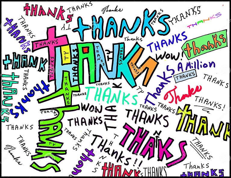 Thanks words stock illustration. Illustration of thanks - 14292933