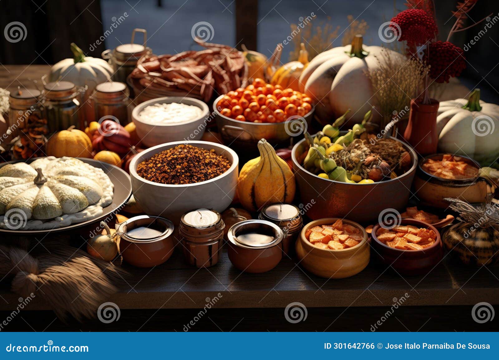 Thanksgiving Appetizers Display With A Variety Stock Photo ...