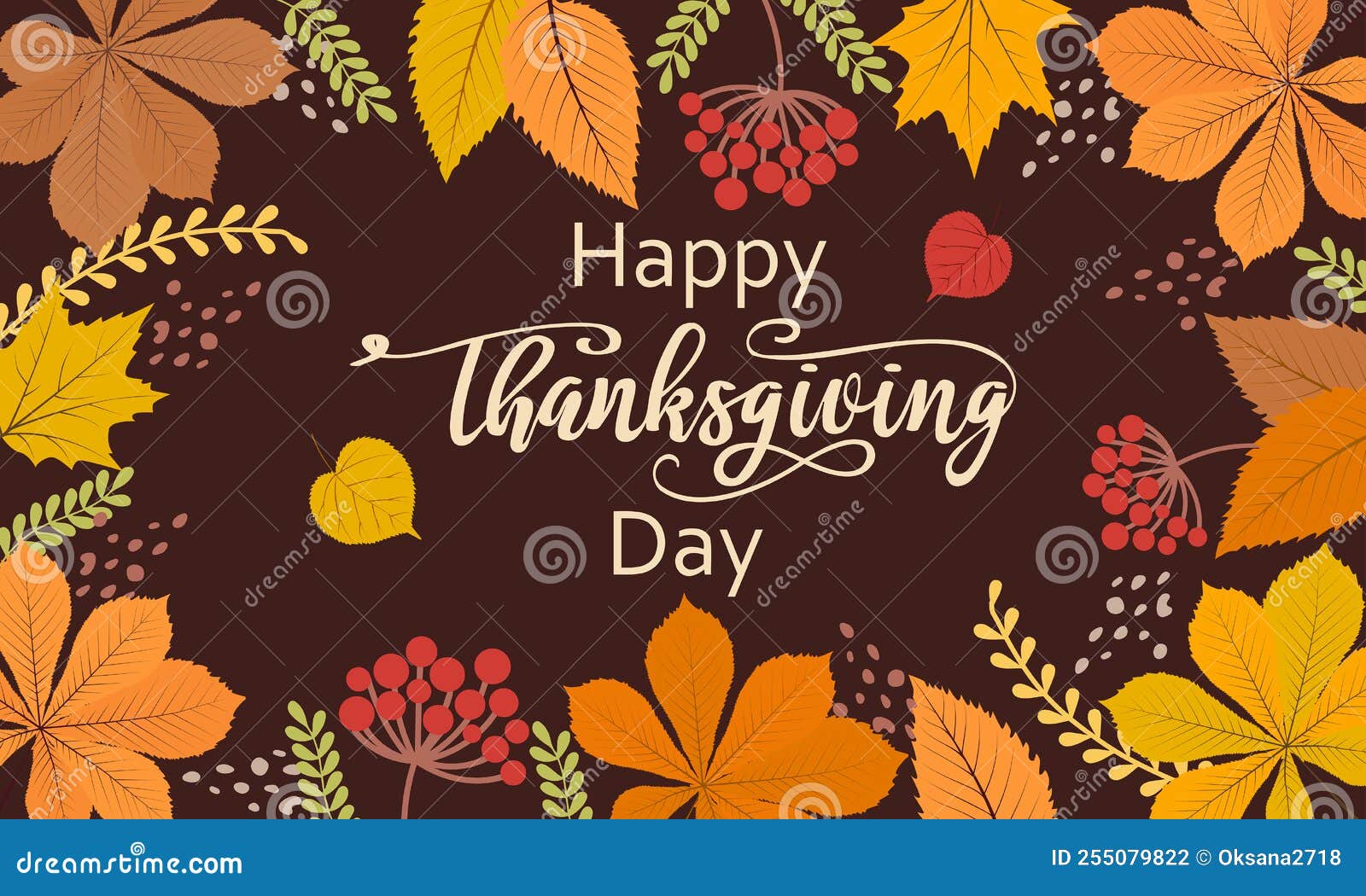 Thanksgiving Card with Autumn Leaves Stock Vector - Illustration of ...