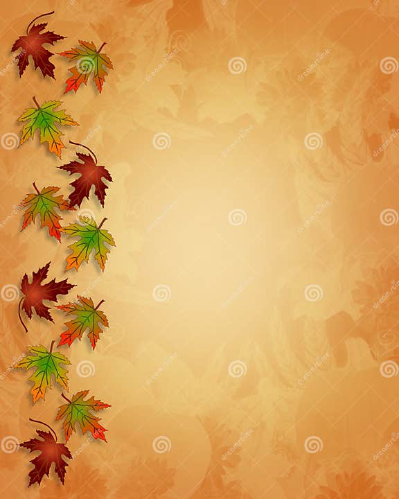 Thanksgiving Autumn Fall Border Stock Illustration - Illustration of ...
