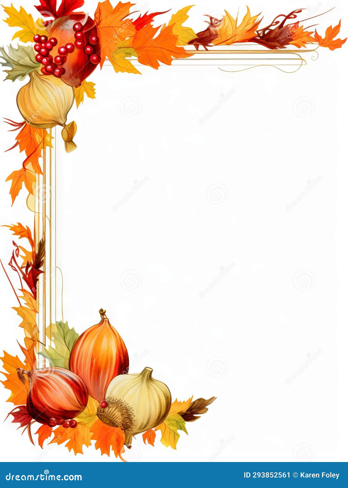 Thanksgiving Background with Fall Produce Stock Illustration ...