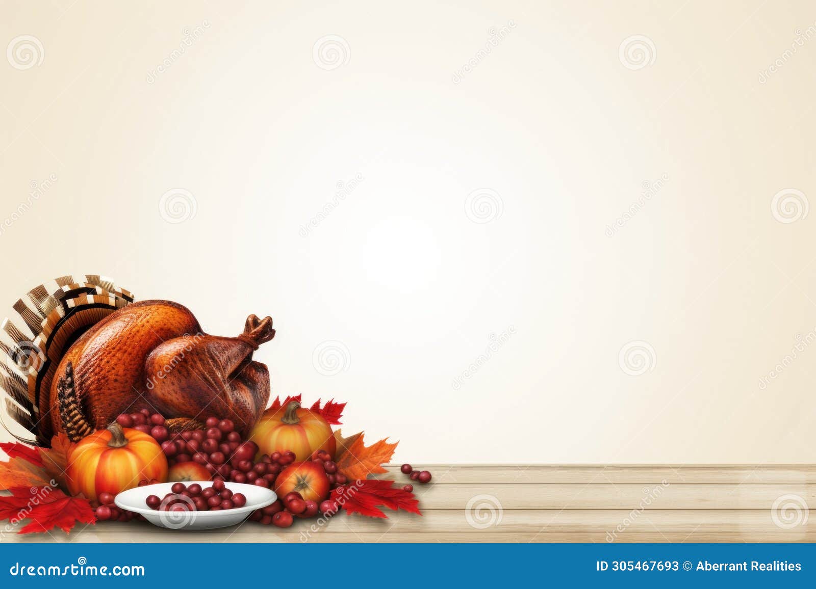 Thanksgiving Background with Turkey and Autumn Leaves Stock ...