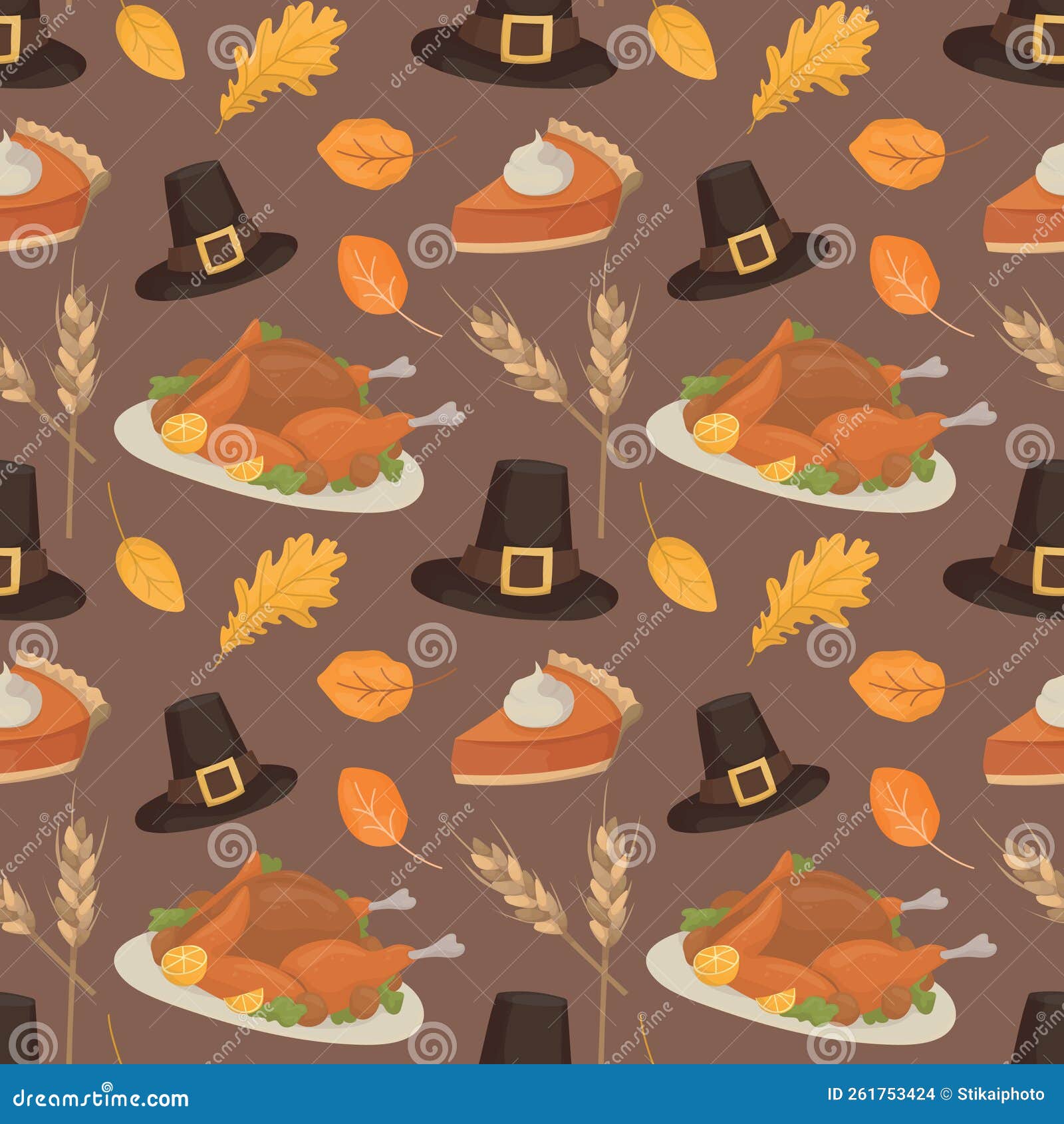 Colorful Repetitive Pattern Background of Thanksgiving Holiday ...