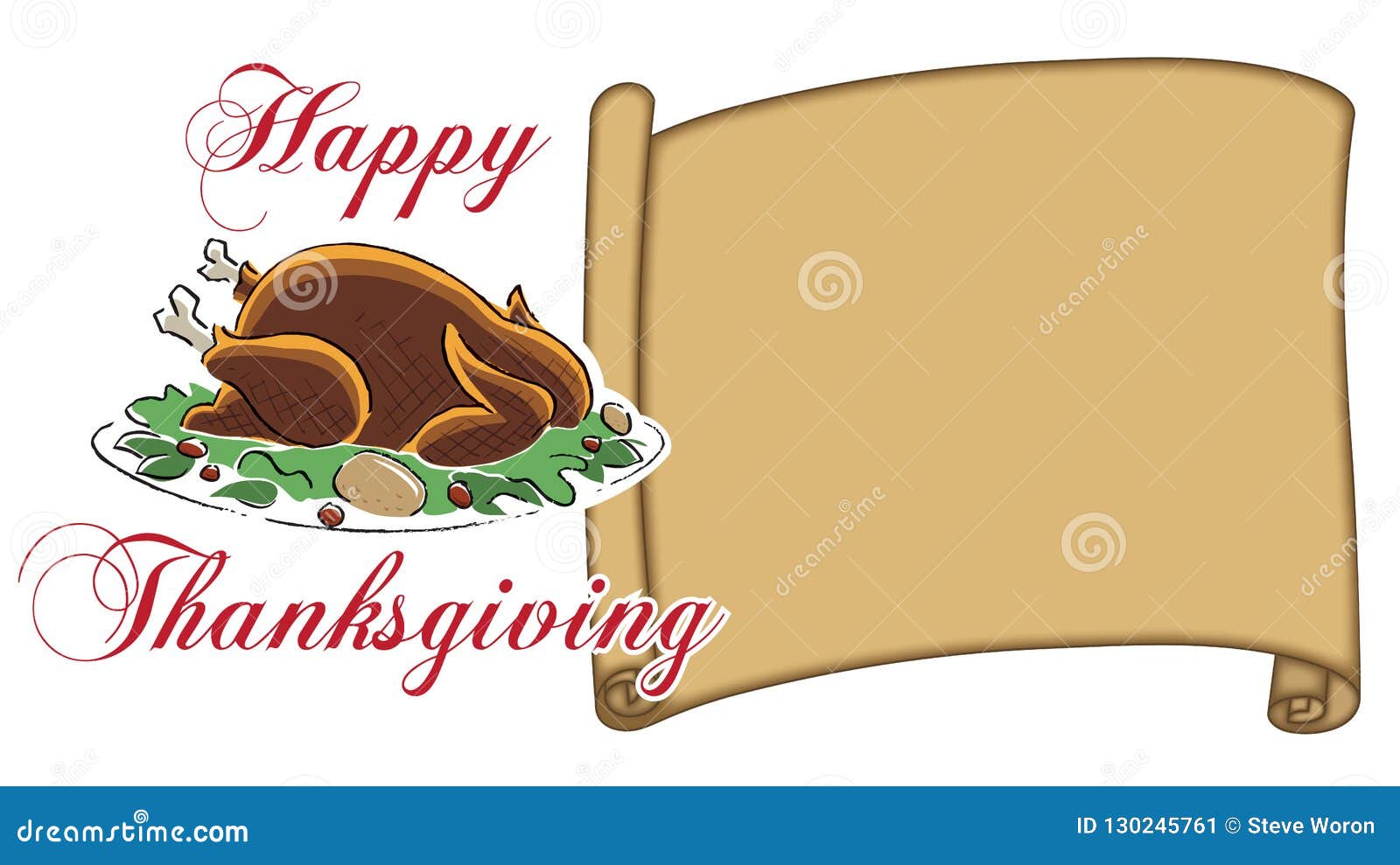 Thanksgiving Blank Place Card with Type Stock Illustration ...