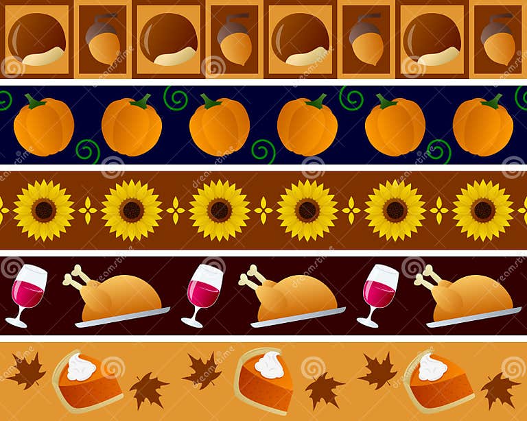 Thanksgiving Borders Set stock vector. Illustration of acorn - 16762287